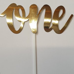 Gold One Cake Topper One Cake Topper Mirror Gold Cake Topper - Etsy