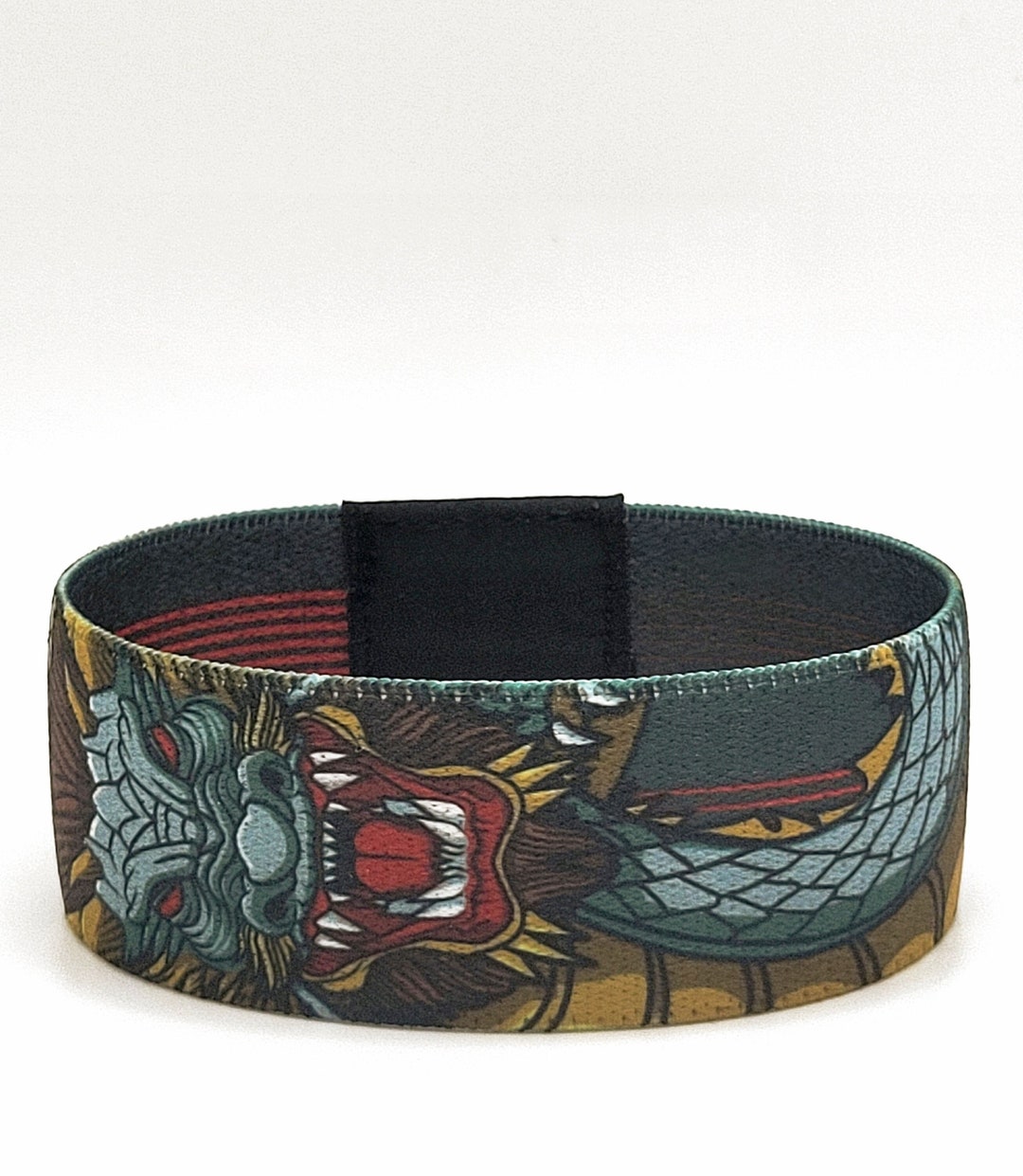 RED Line Dragon, Elastic Wristband, Reversible Bracelet, Elastic ...