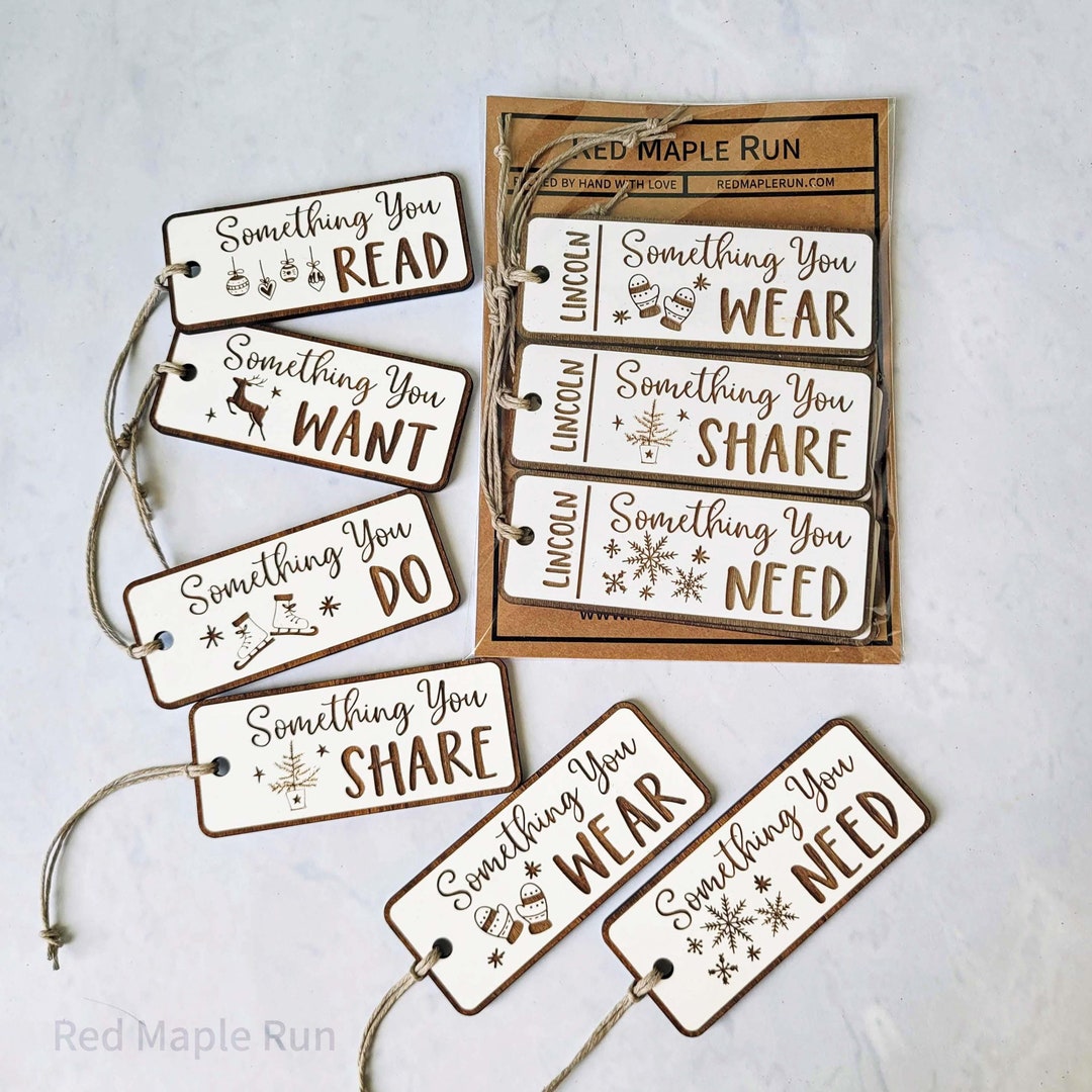 Set of 6 Whimsical Christmas Gift Tags- Personalized- Something You ...