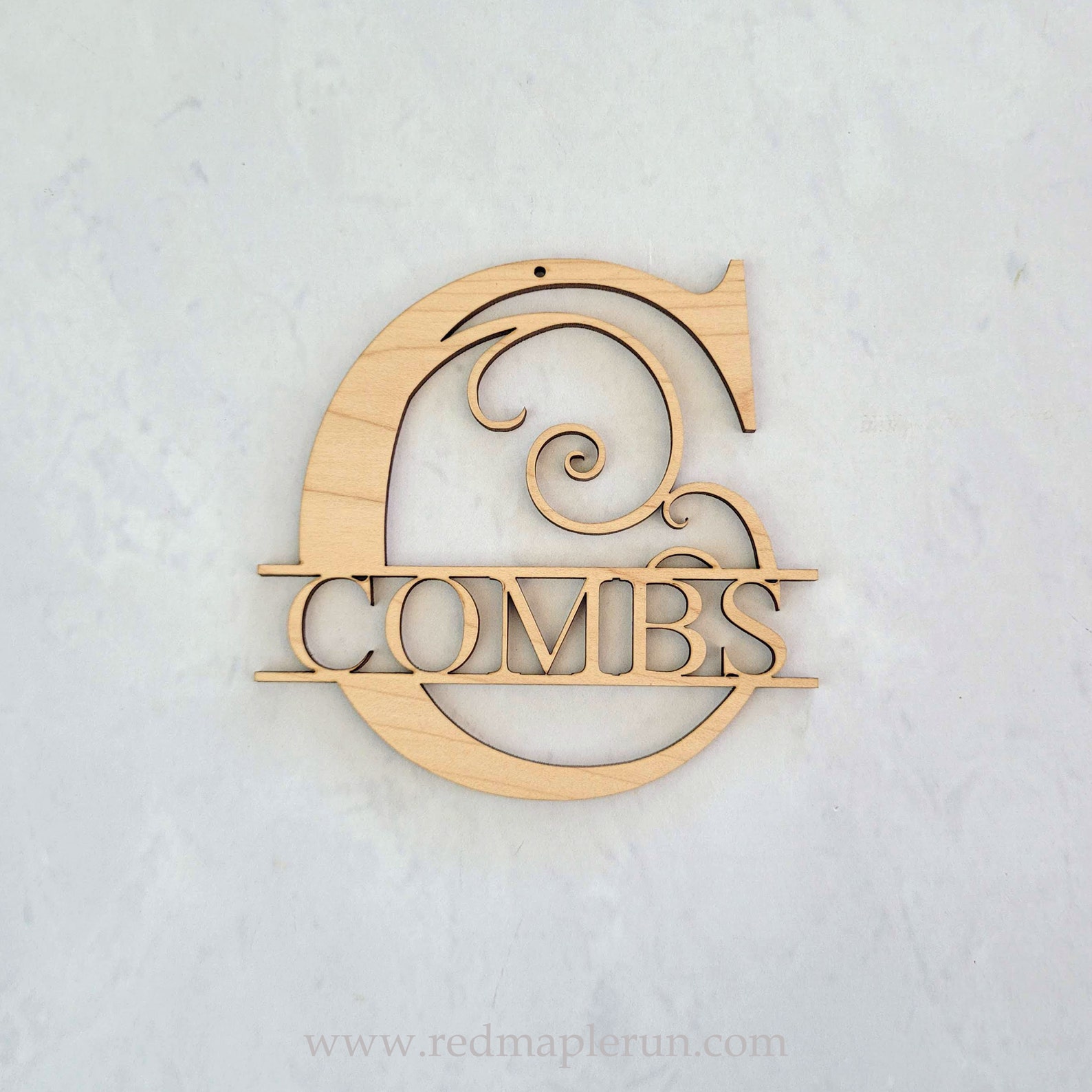 Split Monogram Custom Personalized Wooden Christmas Ornament - Etsy