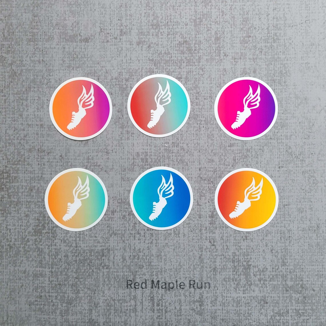 GLOSSY Winged Track Shoe 3inch Runner Sticker Choice of - Etsy