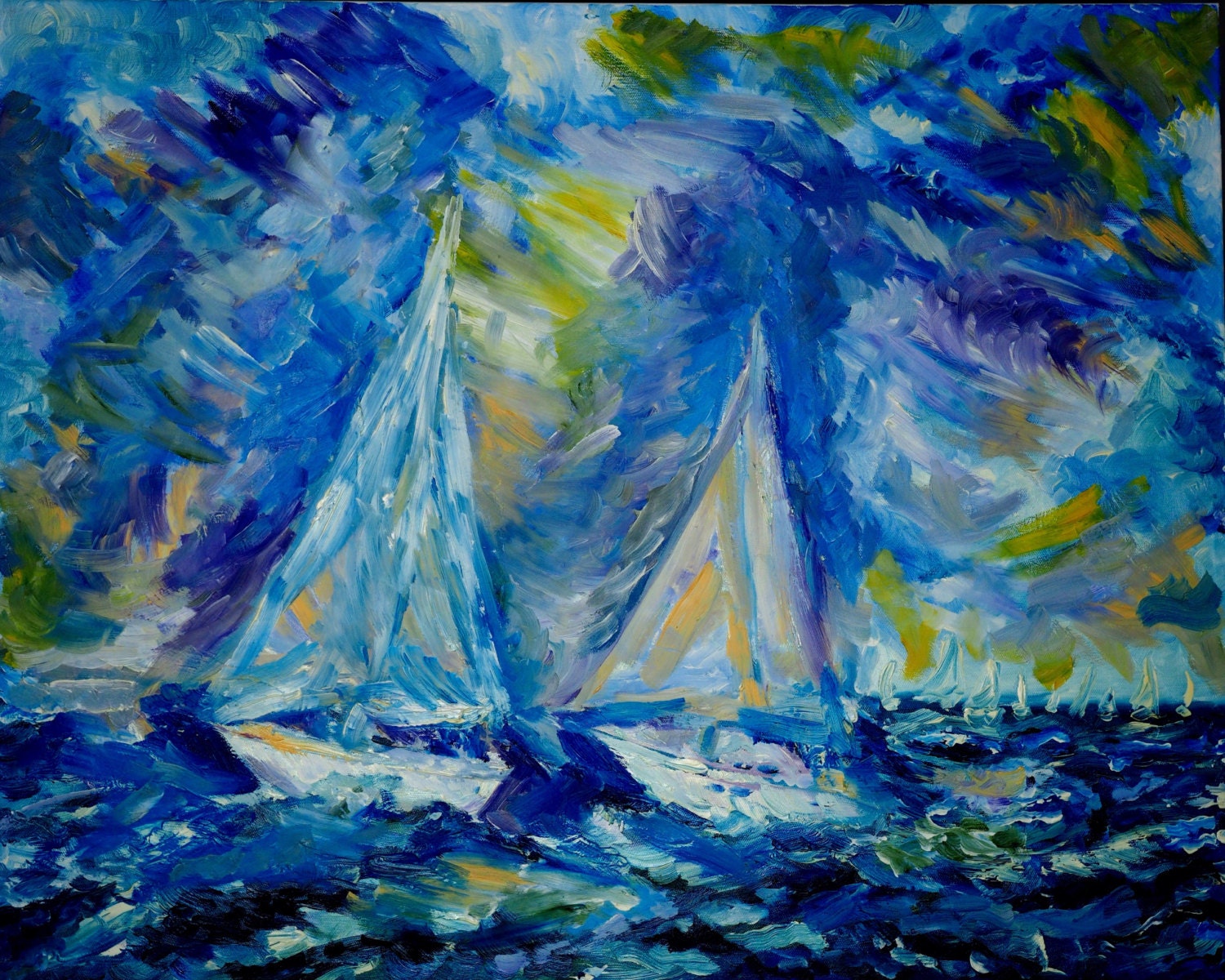 Art & Collectibles Impressionist Lighthouse Ocean Shore Original Oil ...