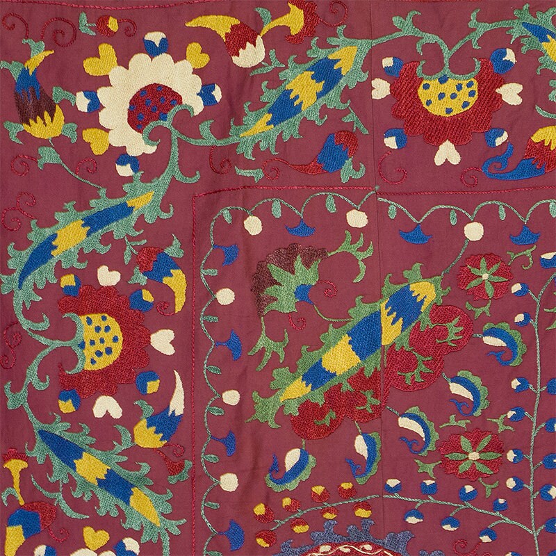 Red Handmade Luxurious Exclusive Suzani From Bukhara - Etsy
