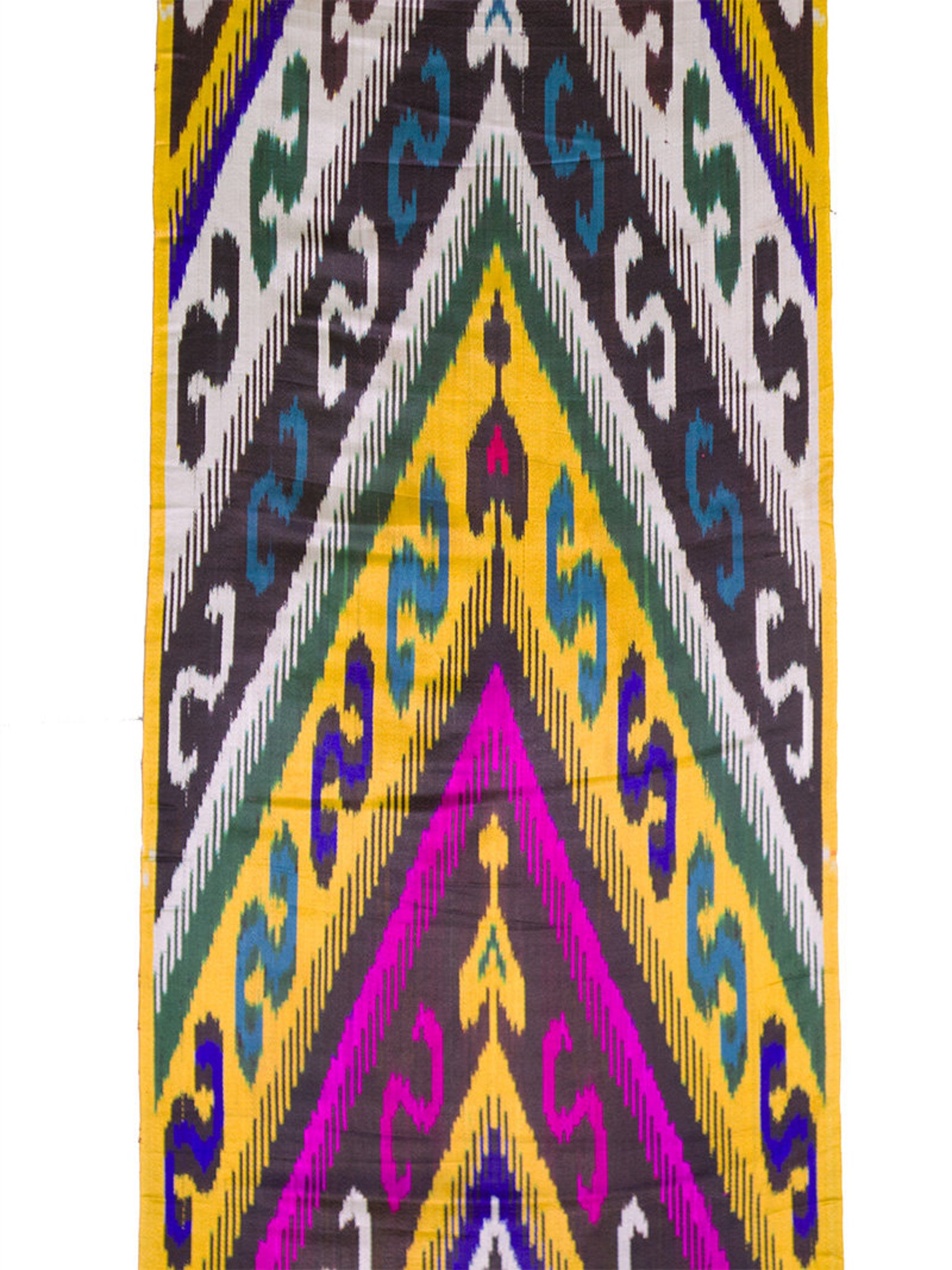 Vintage Handmade 100% Silk Ikat Khan-atlas Fabric From Uzbelistan - Etsy
