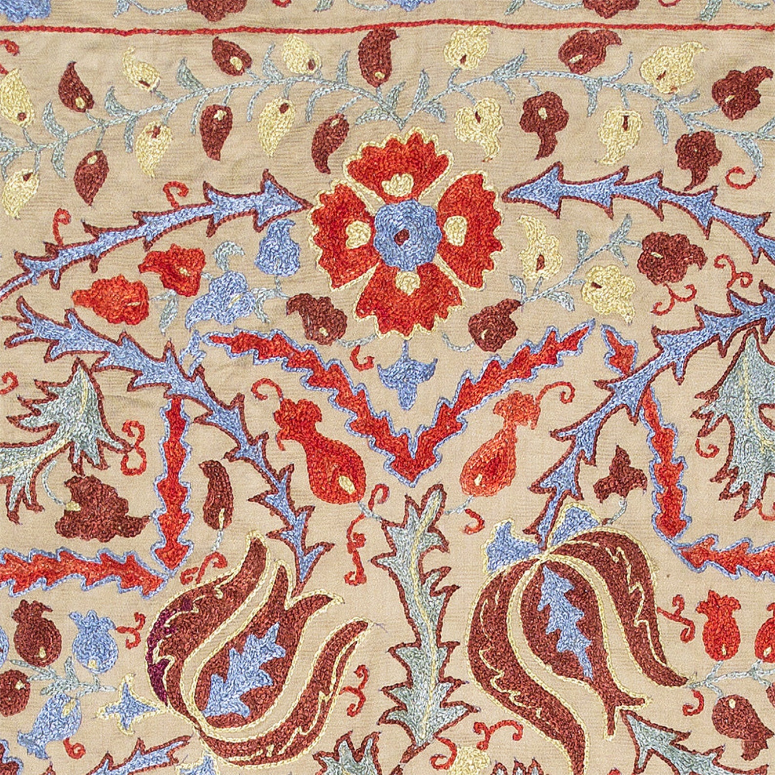 Soft Silk Handmade Needle Work Suzani From Bukhara / - Etsy