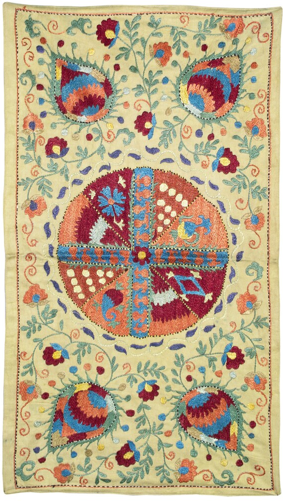 Soft silk handmade needle work suzani from Bukhara / | Etsy