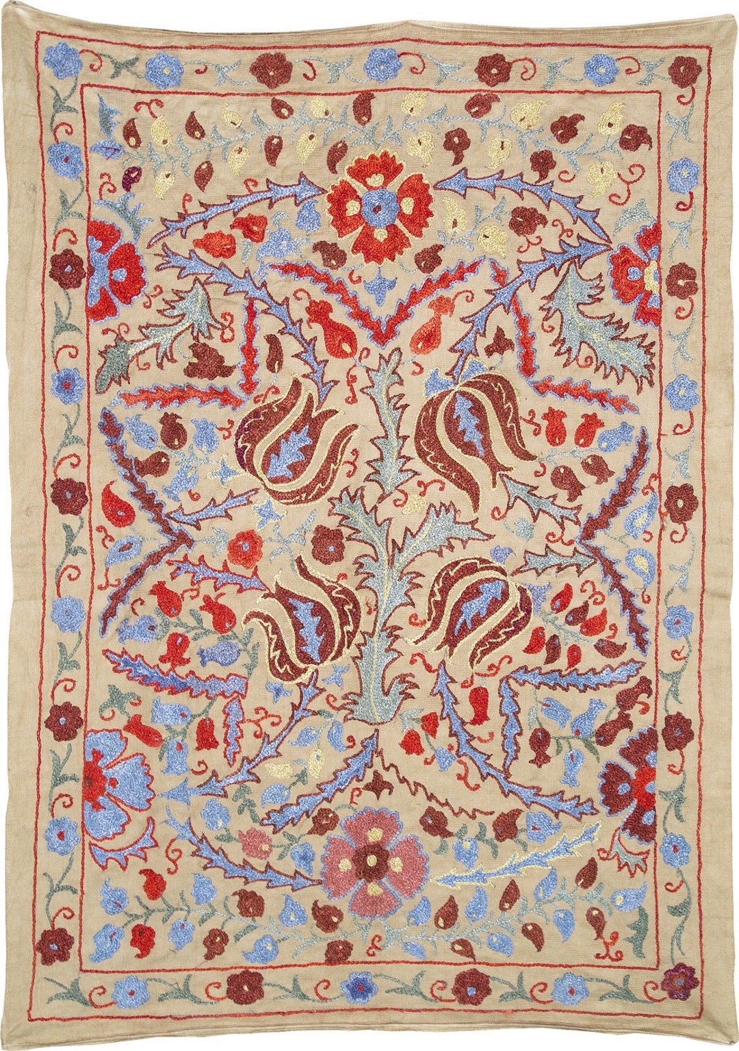 Soft Silk Handmade Needle Work Suzani From Bukhara / Uzbekistan 226 - Etsy