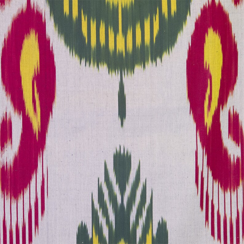 Exclusive Silk Cotton Ikat Fabric From Uzbekistan (46) - Etsy