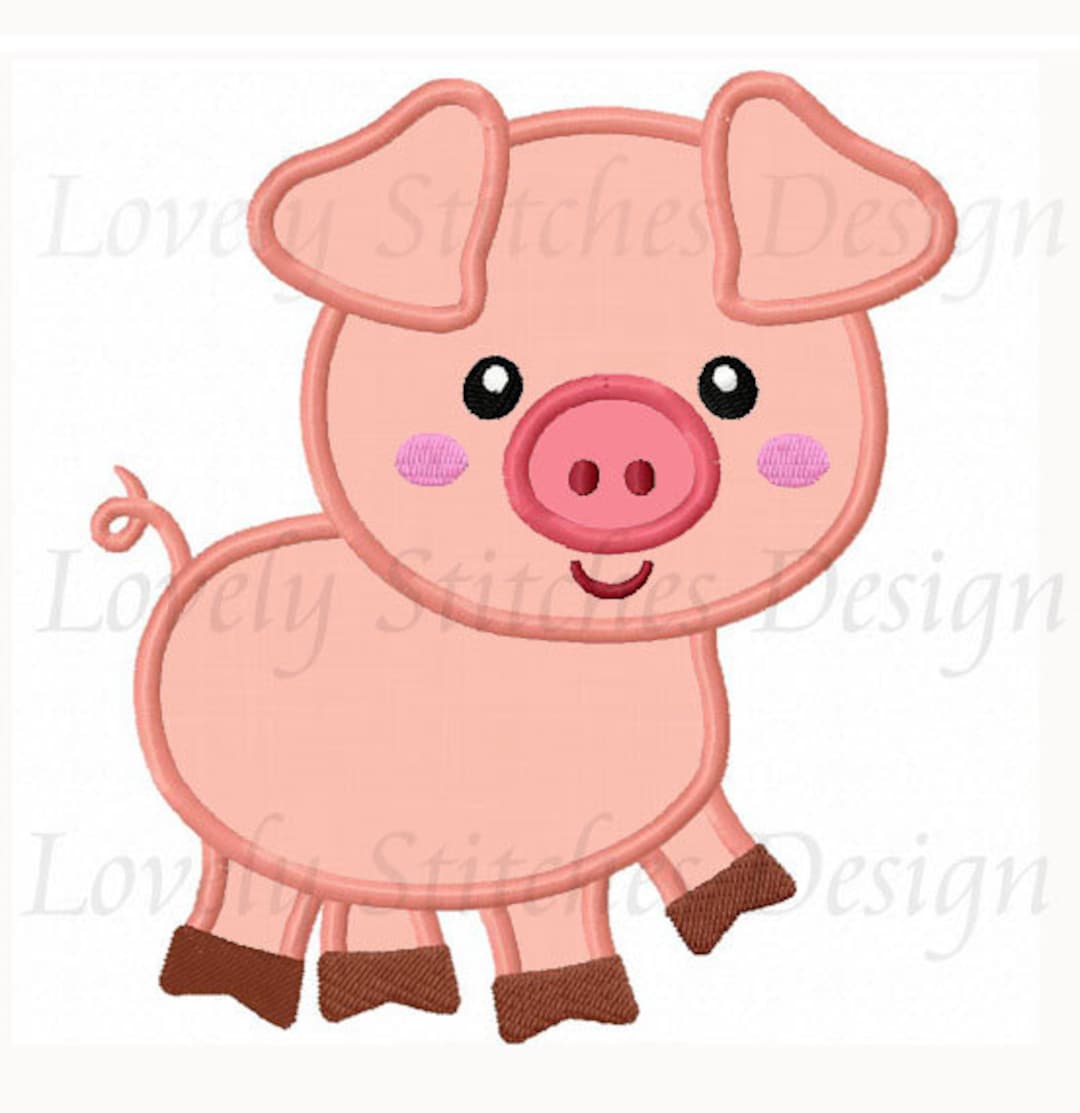 Pig Applique Machine Embroidery Design NO:0256 - Etsy