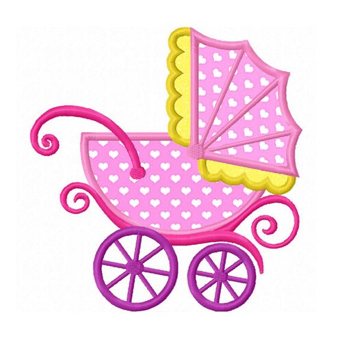 Baby Carriage Applique Machine Embroidery Design. Baby Pram - Etsy