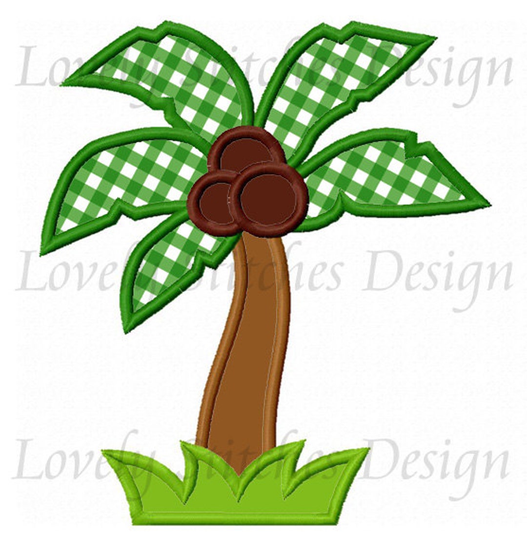 Coconut Tree Applique,summer Embroidery Design,machine Embroidery ...