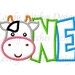 Cow Birthday Number ONE Applique Machine Embroidery Design NO:0605 - Etsy