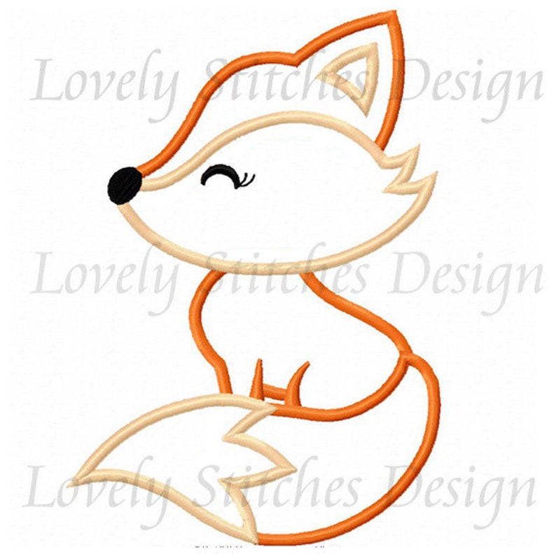 Fox Applique Machine Embroidery Design NO:2025 - Etsy