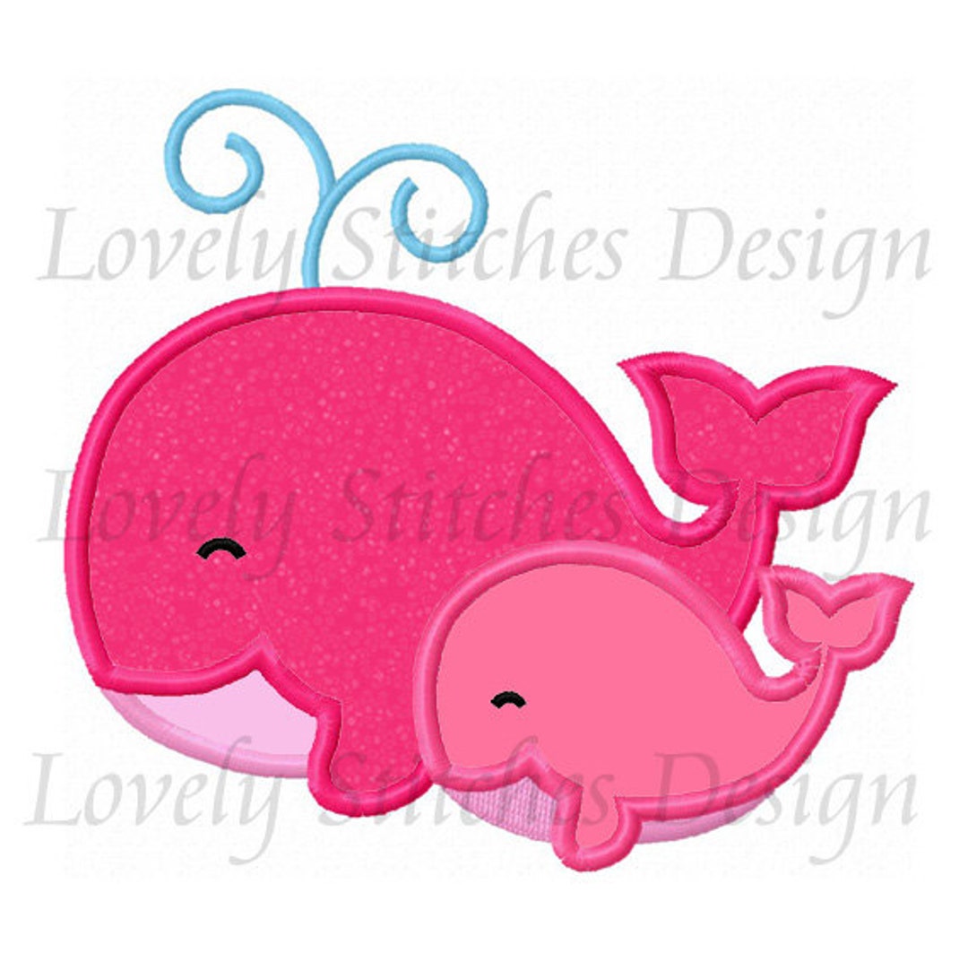 Whale Applique,baby Whale Embroidery,mothers Day Embroidery,machine ...
