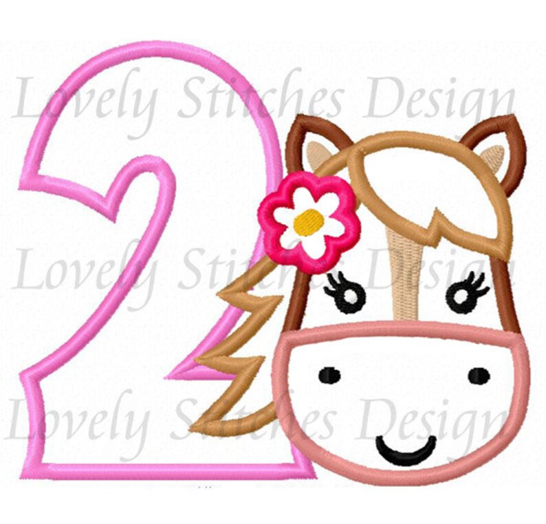 Horse Face Number 2 Applique Machine Embroidery Design NO:0566 - Etsy