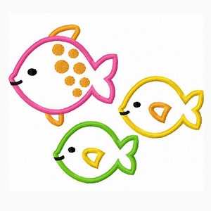 Three Fishes Applique Machine Embroidery Design NO:0030 - Etsy