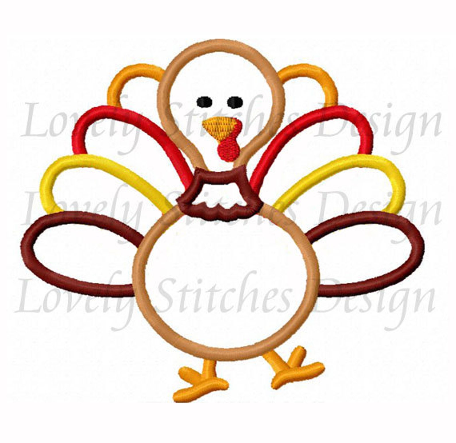 Thanksgiving Turkey Applique Machine Embroidery Design NO:0221 - Etsy