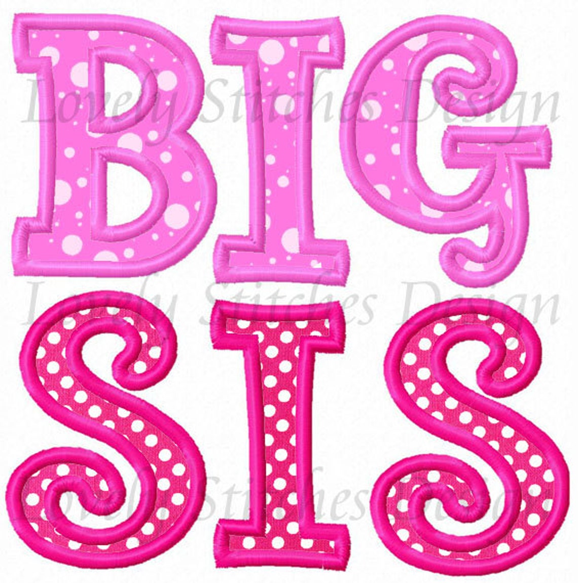 BIG SIS Applique Machine Embroidery Design NO:0297 - Etsy