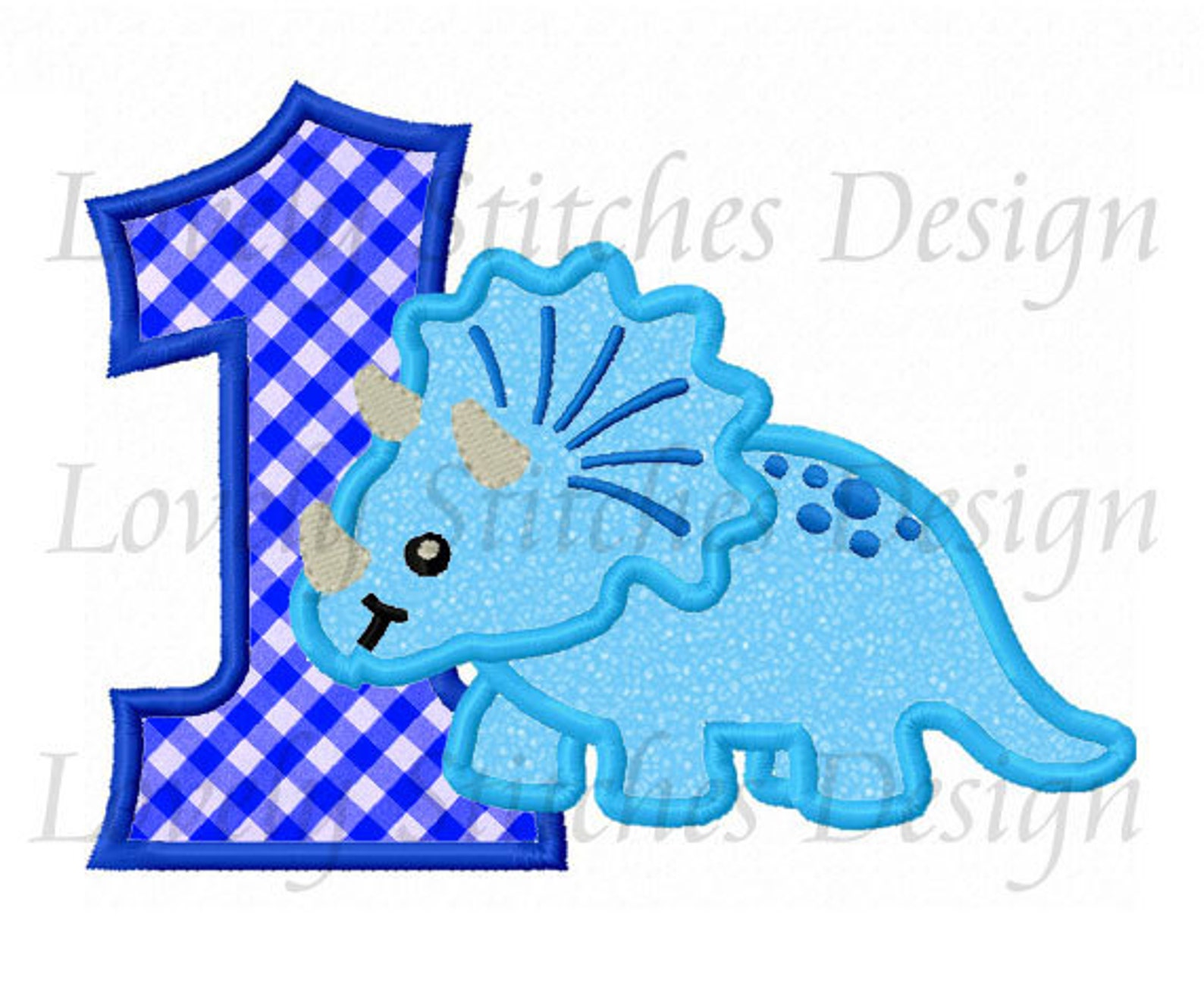 Dinosaur With Number 1 Applique Machine Embroidery Design NO:0491 - Etsy