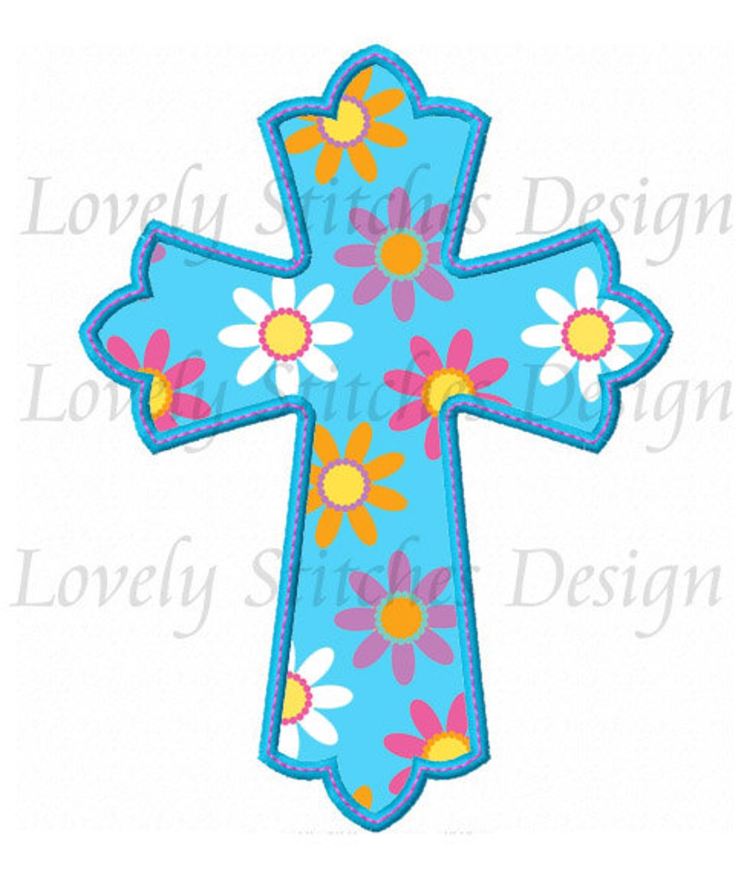 Cross Applique Machine Embroidery Design NO:0493 - Etsy