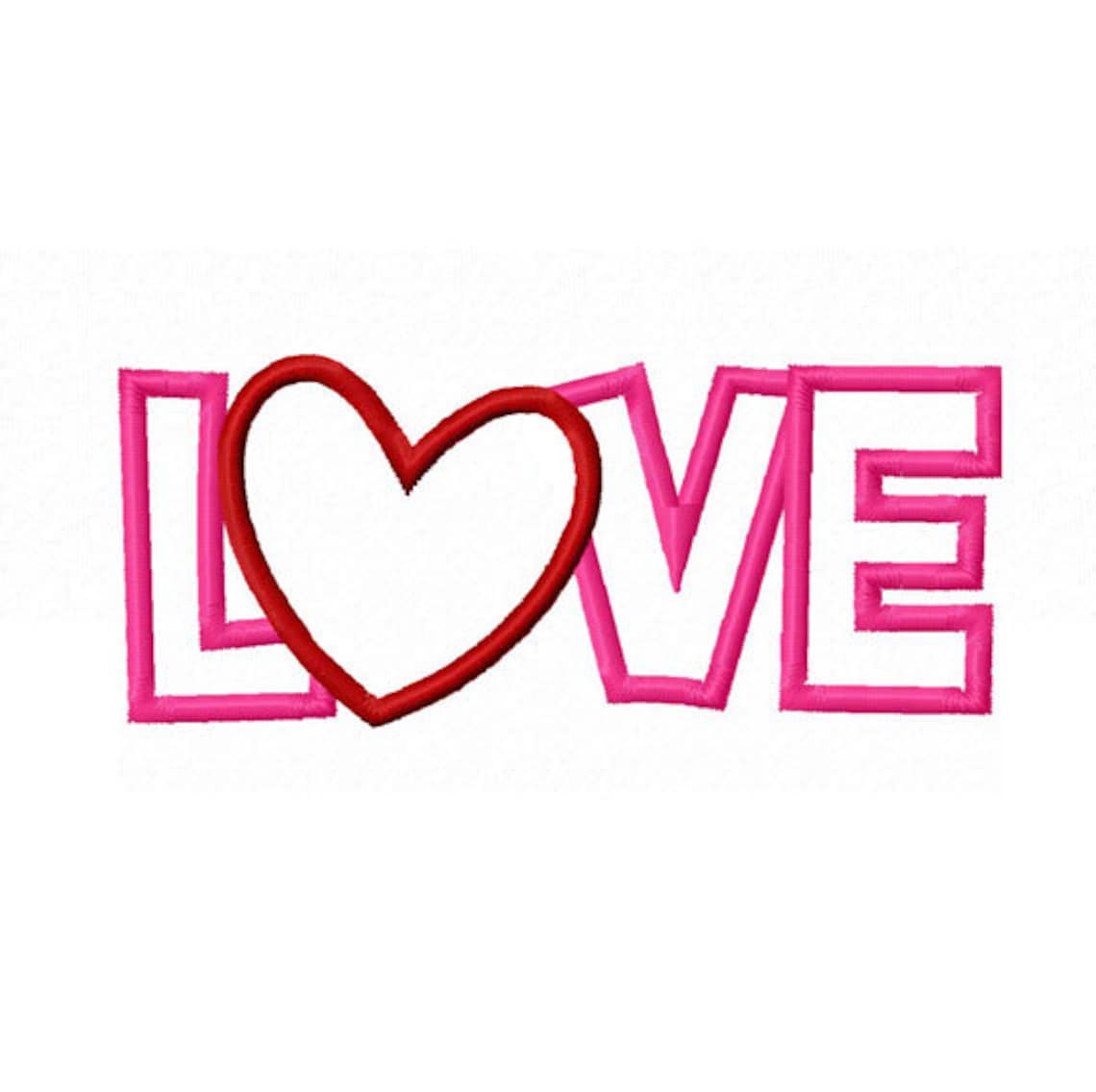 LOVE Applique Machine Embroidery Design NO:0118 - Etsy
