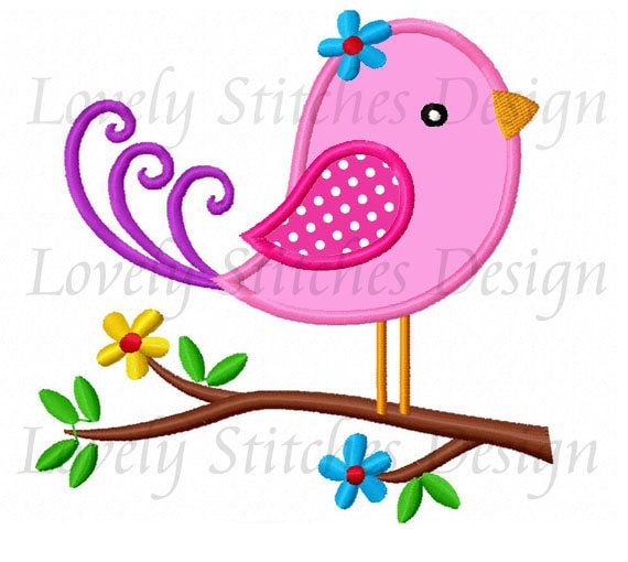 Bird Applique Machine Embroidery Design NO:6069 | Etsy