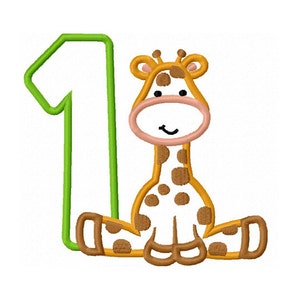 Giraffe Baby Number 1applique Machine Embroidery Design NO:0175 - Etsy
