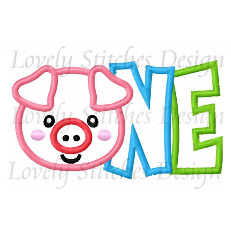 Birthday Pig ONE Applique Machine Embroidery Design NO:2028 - Etsy