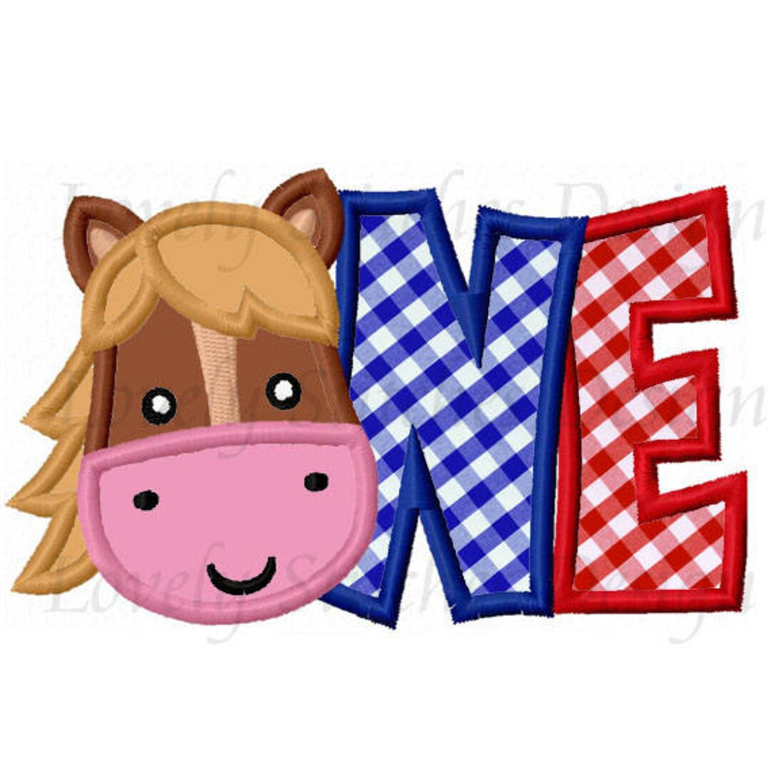 Horse Birthday Number ONE Applique Machine Embroidery Design NO:0606 - Etsy
