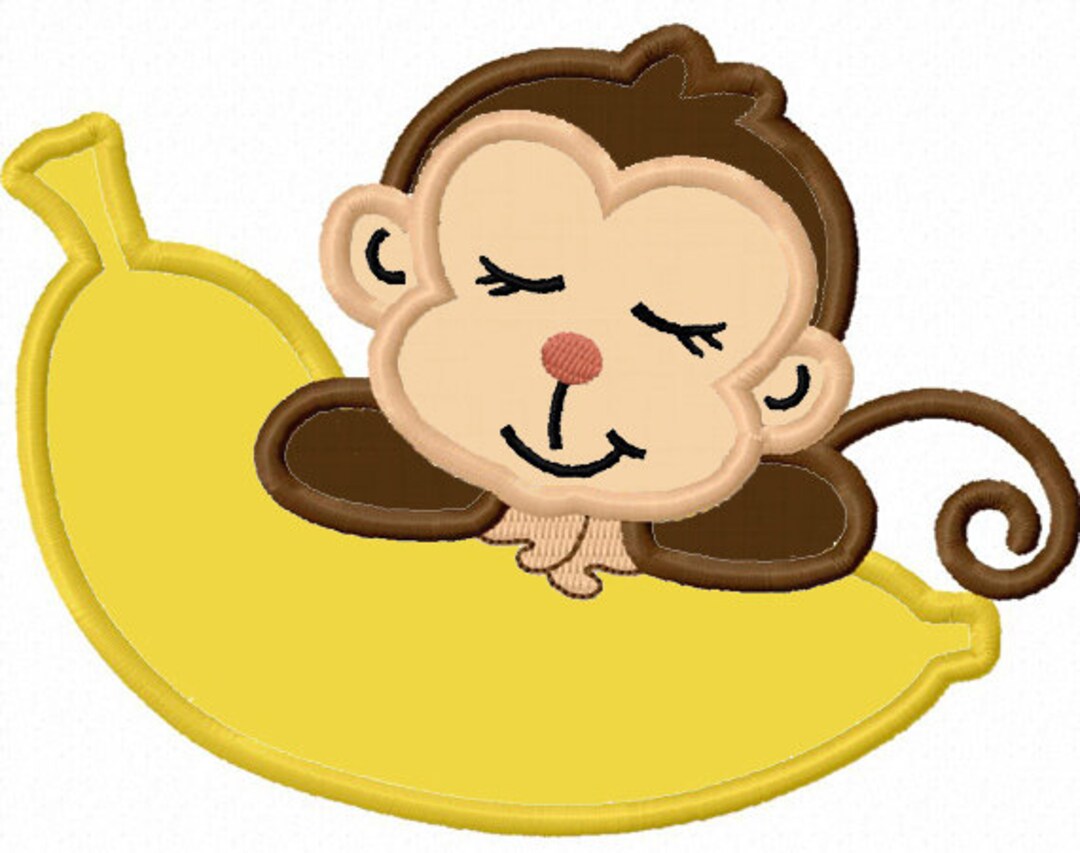 Sleep Monkey Applique Machine Embroidery Design NO:0018 - Etsy
