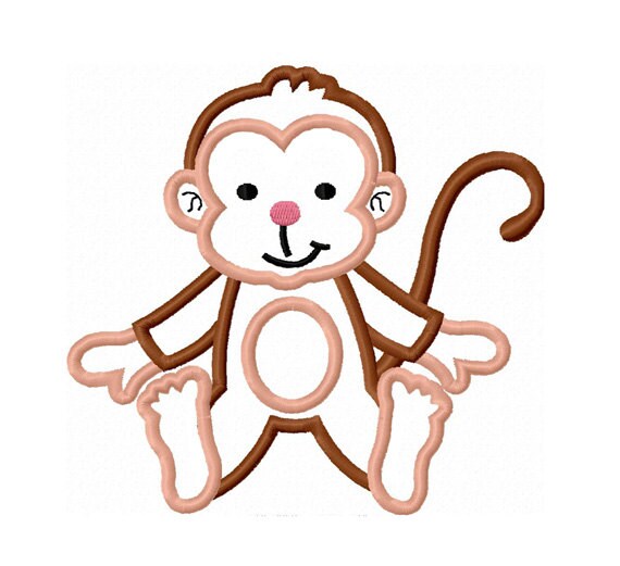 Little Monkey Applique Machine Embroidery Design NO:0151 | Etsy