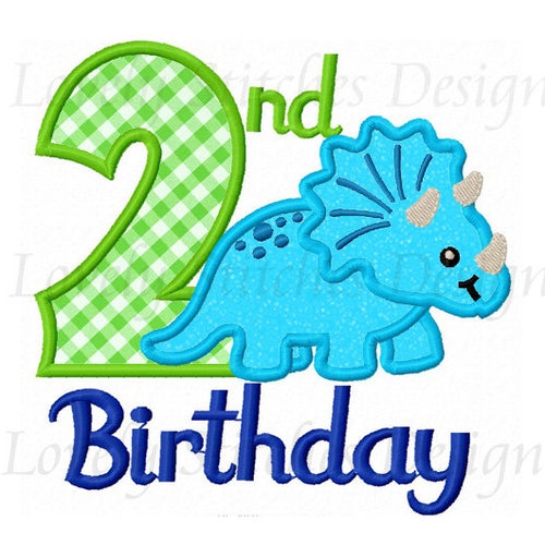 Dinosaur Number 2 Applique Machine Embroidery Design NO:0491 | Etsy