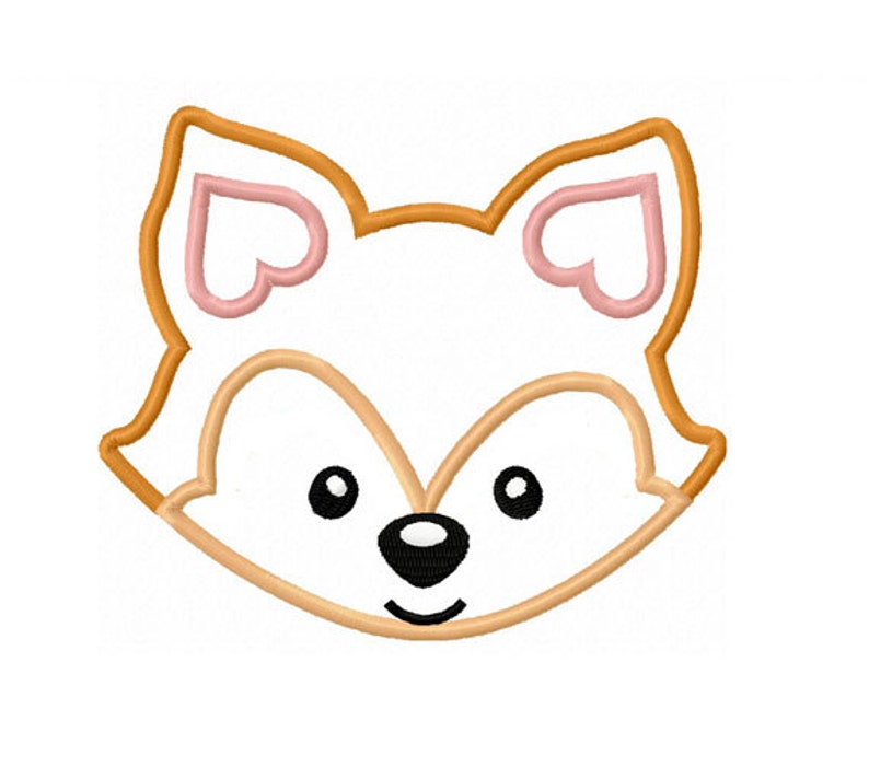 Fox Face Applique Machine Embroidery Design NO:0103 - Etsy