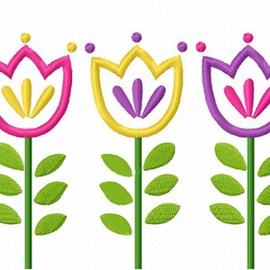 Tulip Flowers Applique Machine Embroidery Design NO:0025 - Etsy