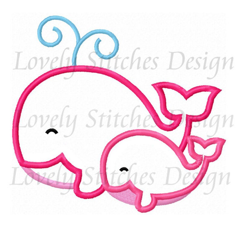 Whale Applique,baby Whale Embroidery,mothers Day Embroidery,machine ...