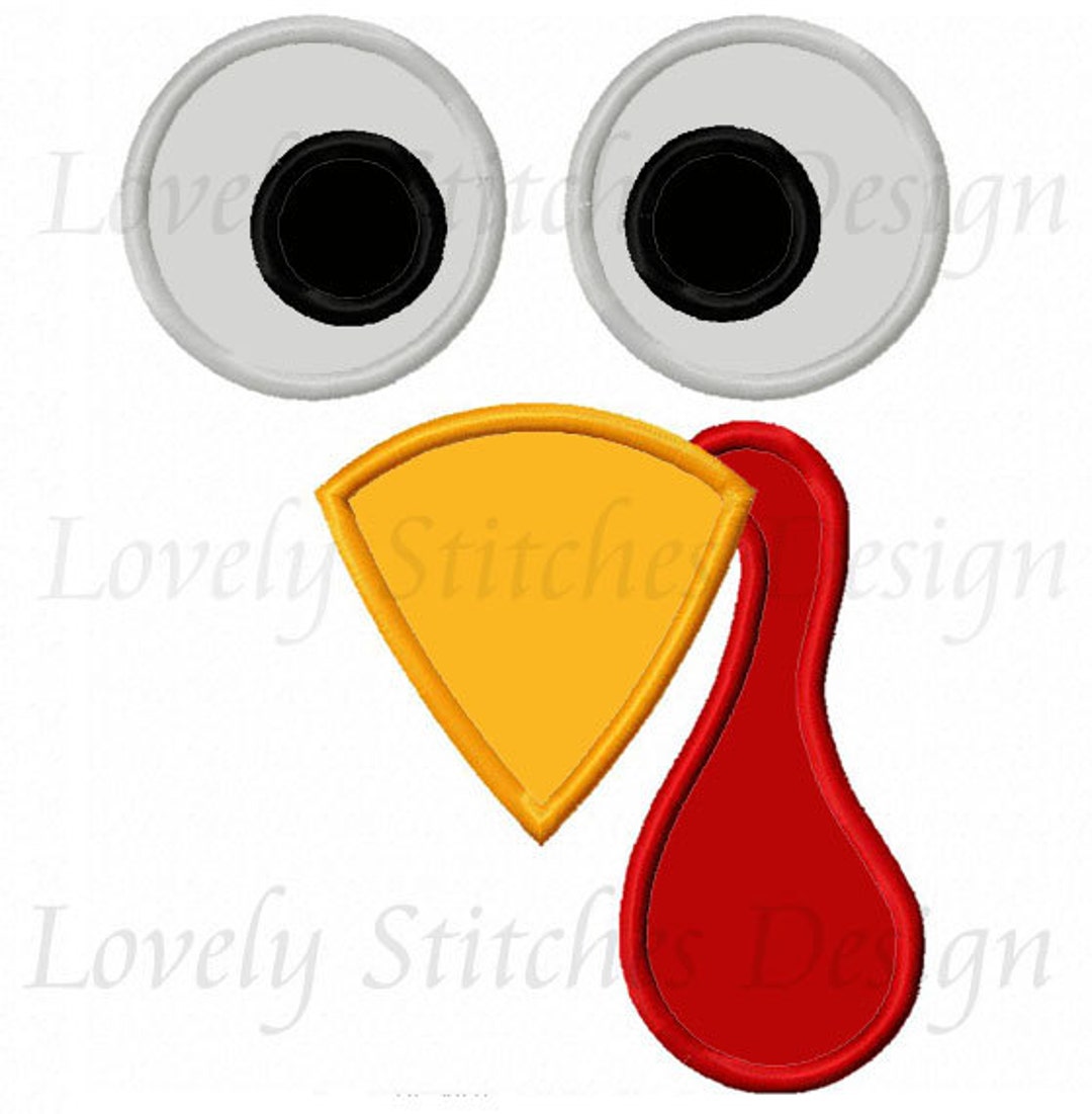 Thanksgiving Turkey Face Applique Machine Embroidery Design NO:0571 - Etsy