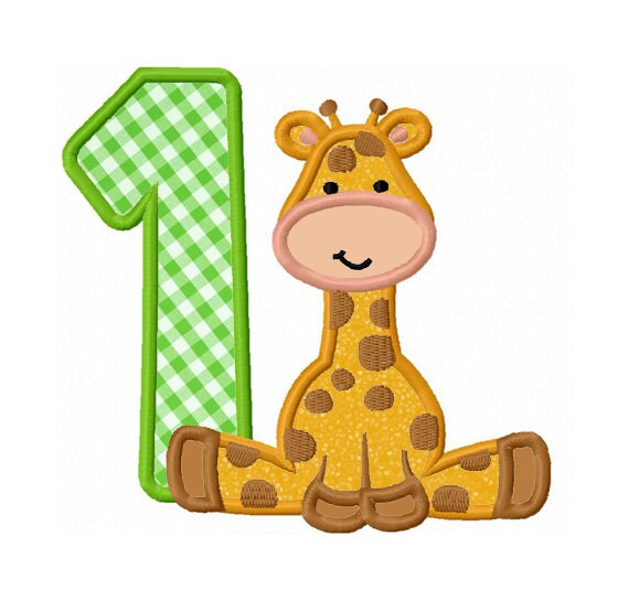 Giraffe Baby Number 1applique Machine Embroidery Design - Etsy
