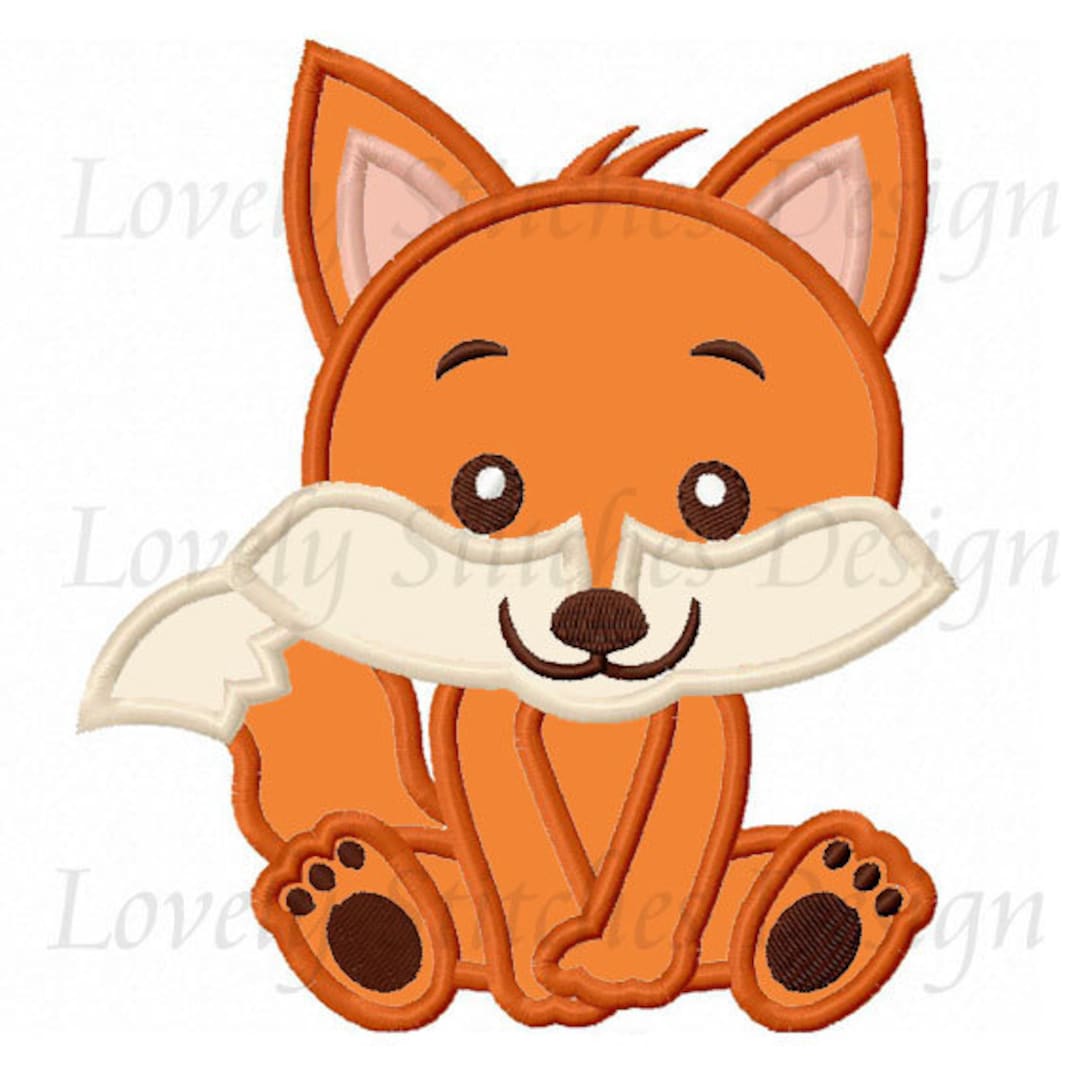 Baby Fox Applique Machine Embroidery Design NO:0509 - Etsy