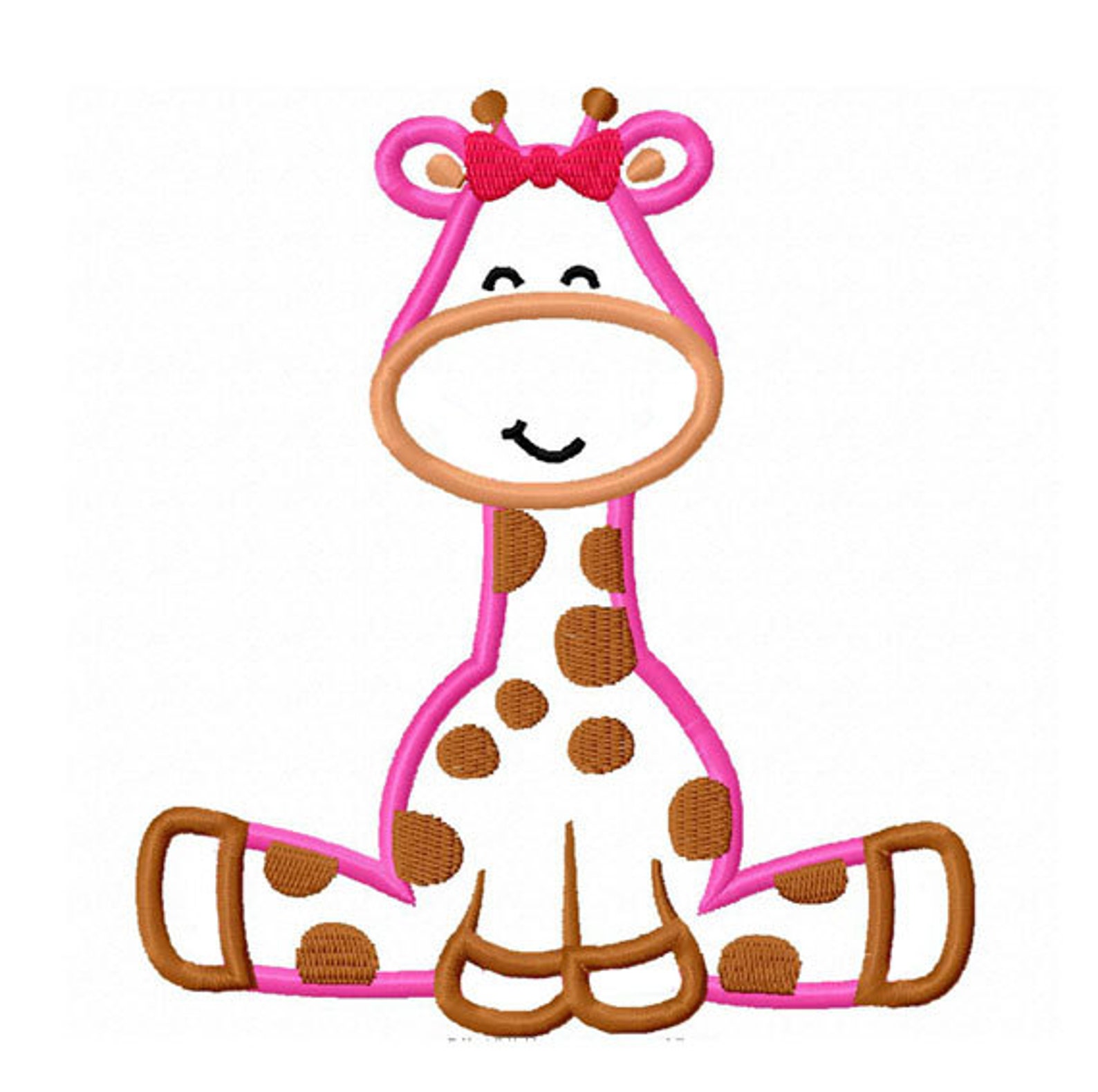 Girl Giraffe Baby Applique Machine Embroidery Design NO:0163 - Etsy