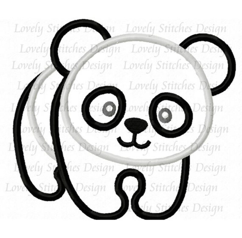 Panda Applique Machine Embroidery Design NO:2051 - Etsy