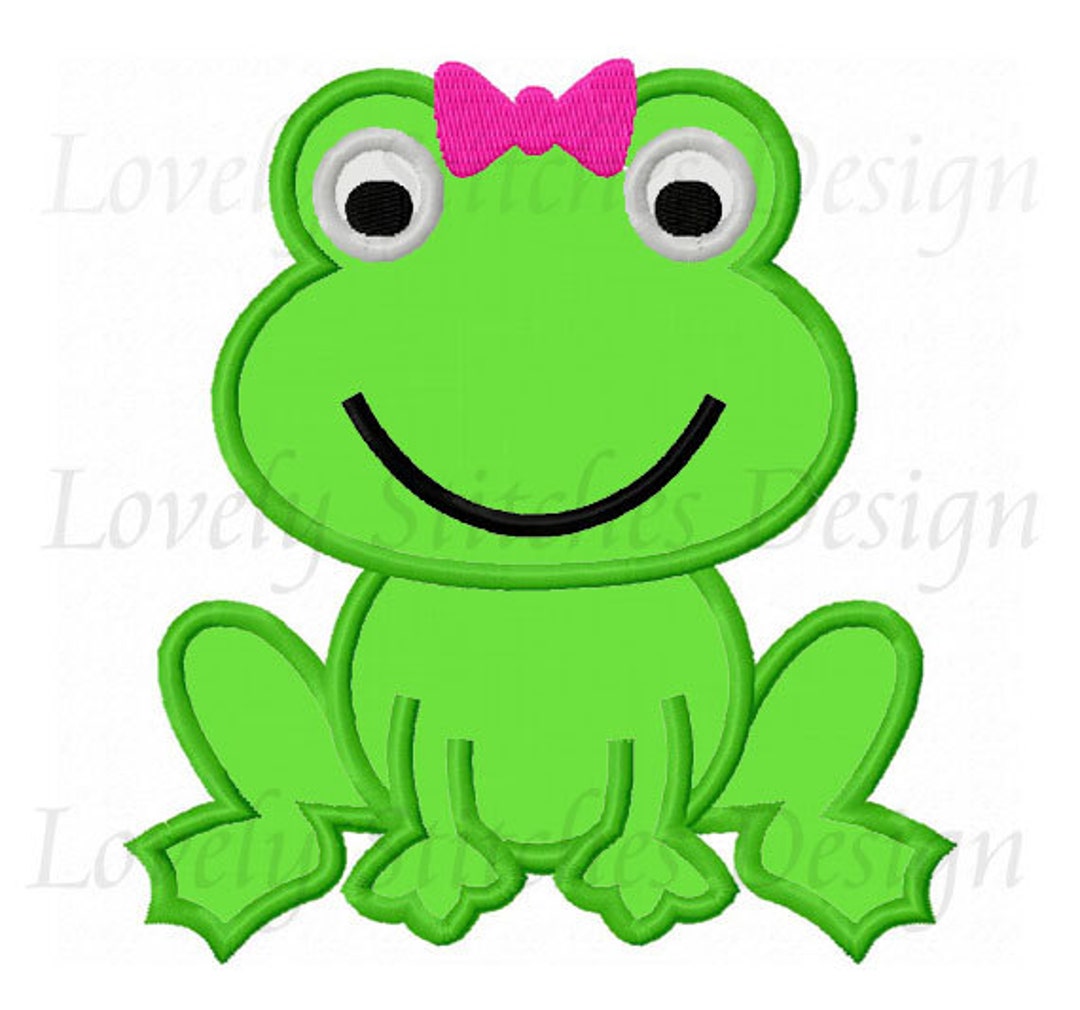 Girl Frog Applique Machine Embroidery Design NO:0595 - Etsy