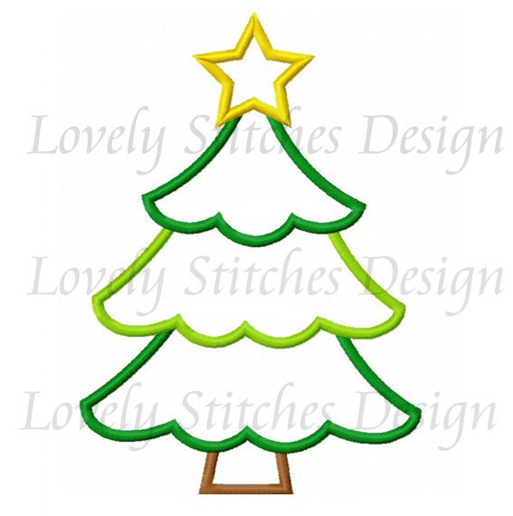 Christmas Tree Applique Machine Embroidery Design NO:0273 | Etsy