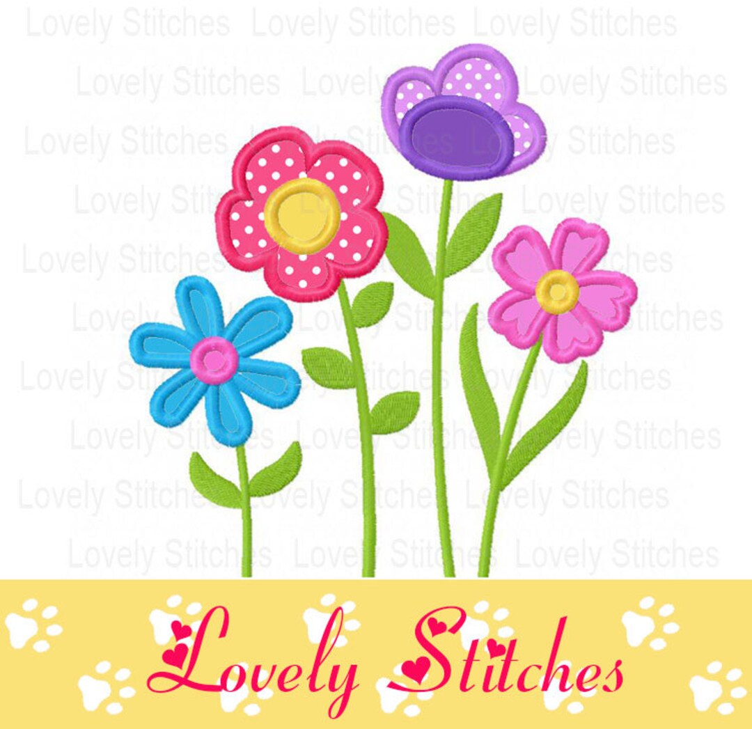 Flowers Applique Machine Embroidery Design NO:2056 - Etsy