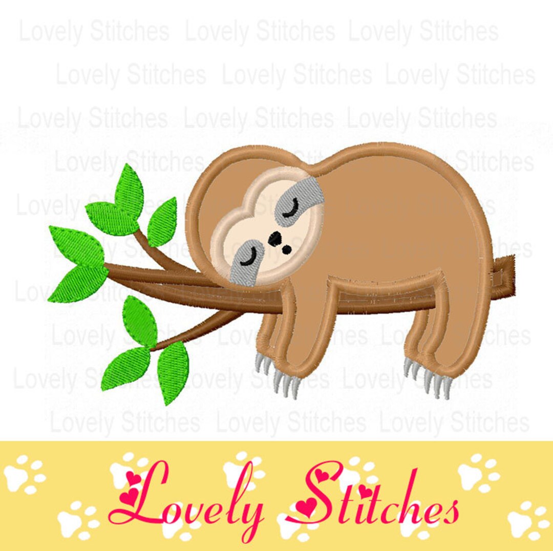 Sloth Embroidery,sloth Applique,animal Embroidery,machine Embroidery ...