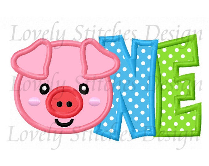 Birthday Pig ONE Applique Machine Embroidery Design NO:2028 - Etsy