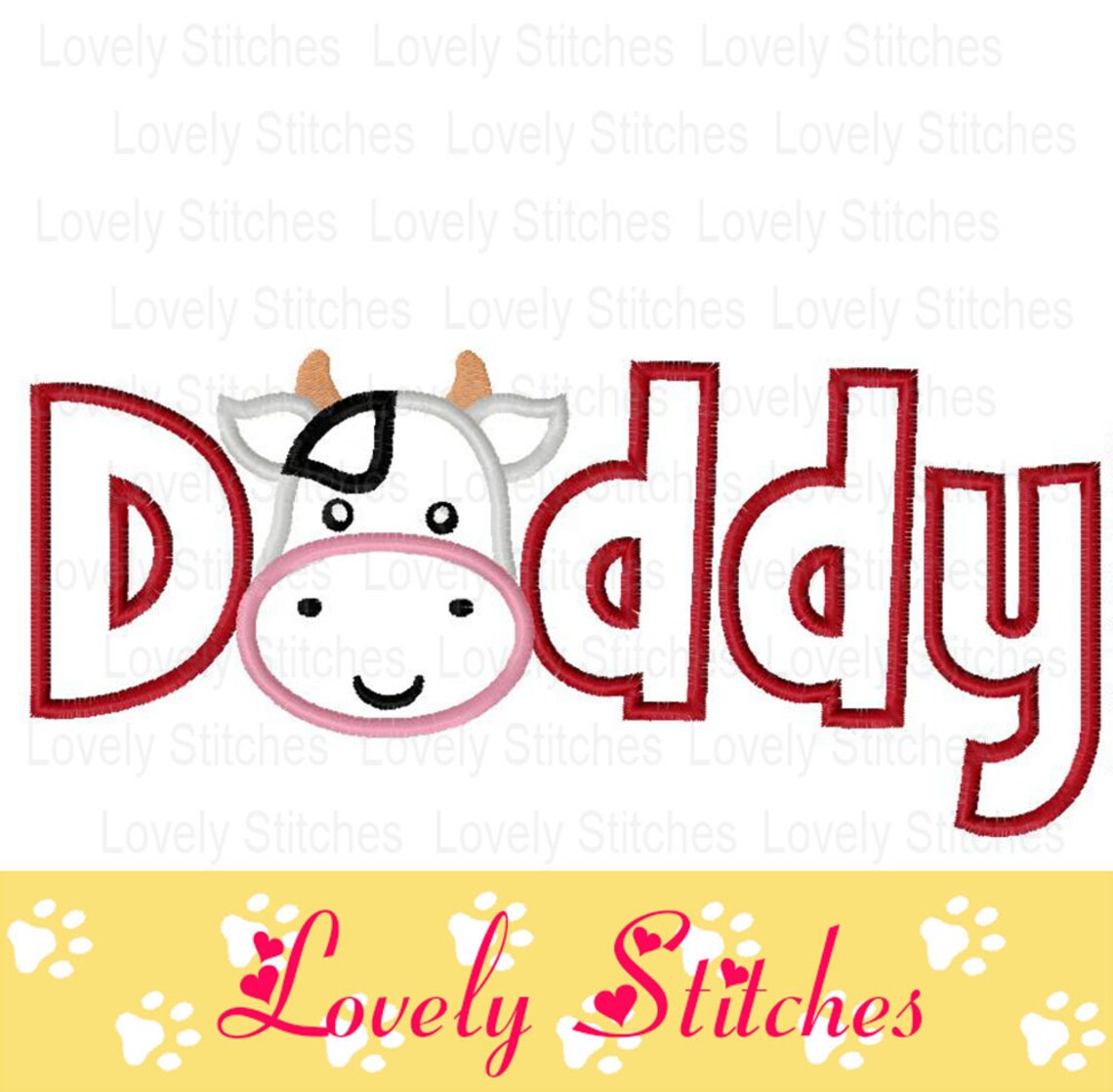 Daddy Cow Applique Machine Embroidery Design NO:2039 - Etsy