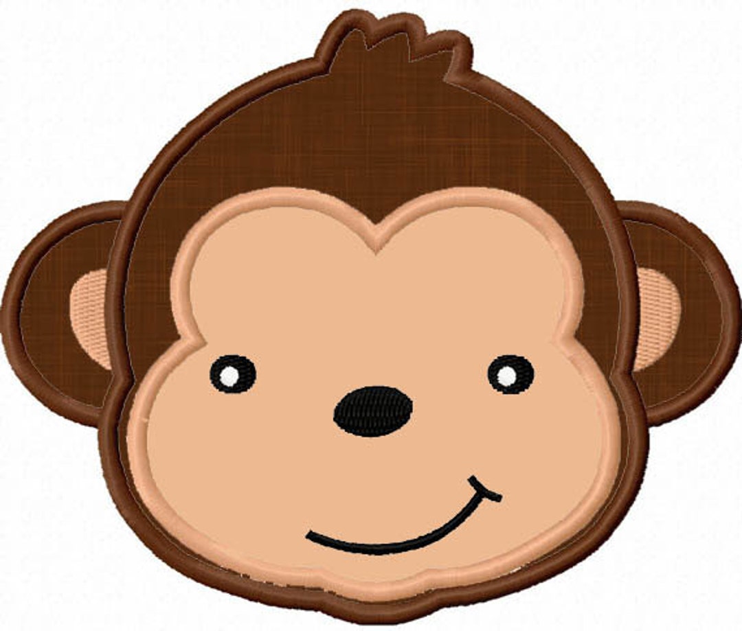 Monkey Applique Machine Embroidery Deisgn NO:0004 - Etsy