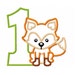 Fox Number 1/ First Birthday Applique Machine Embroidery Design NO:0192 ...
