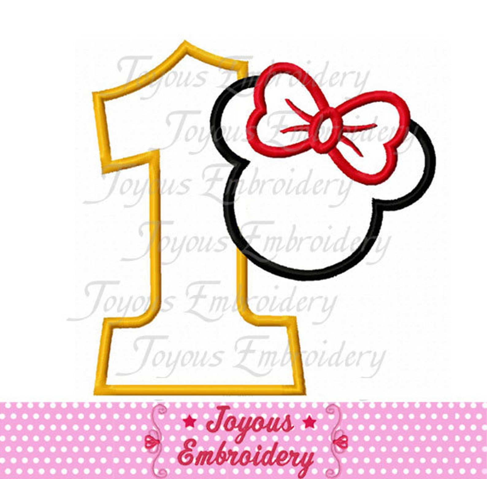 Minnie Mouse Number 1 Applique Machine Embroidery Design - Etsy