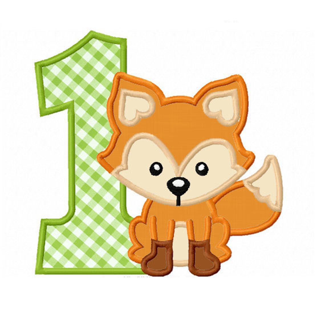 Fox Number 1/ First Birthday Applique Machine Embroidery - Etsy